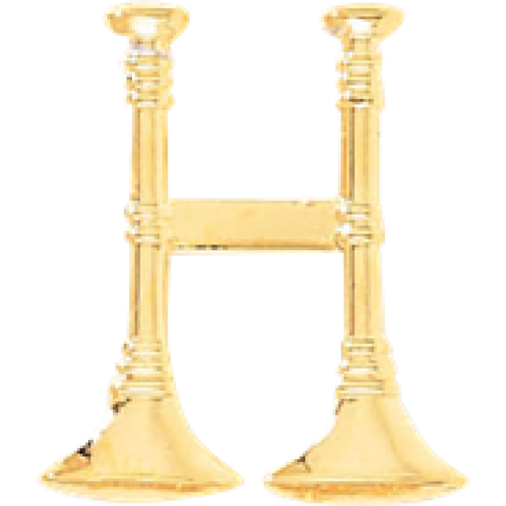 Fireman Cut-Out Bugle Pins - 2 Parallel Bugles (Captain)